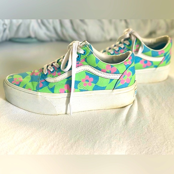 Vans | Shoes | Vans Old Skool Stack Platform Sneakers With Retro Floral ...